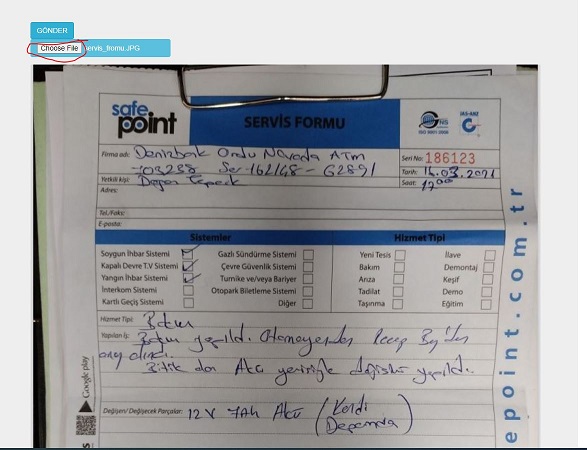 SAFEPOINT SERVIS UYGULAMASI